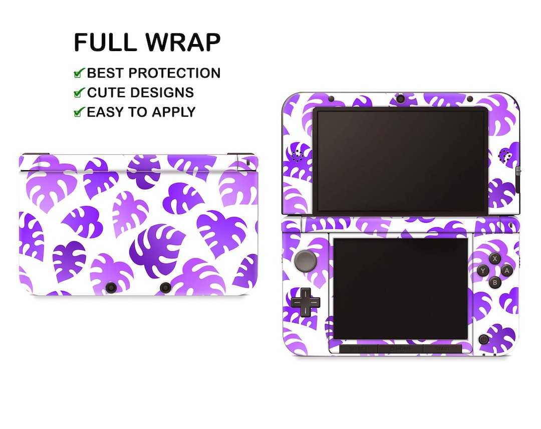 Nintendo 3DS Purple Leaf Pattern Full Wrap Skin for Nintendo New 3DS XL ...