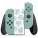 Green Leaves Pattern Nintendo Switch Vinyl Sticker Turquoise Solid ...
