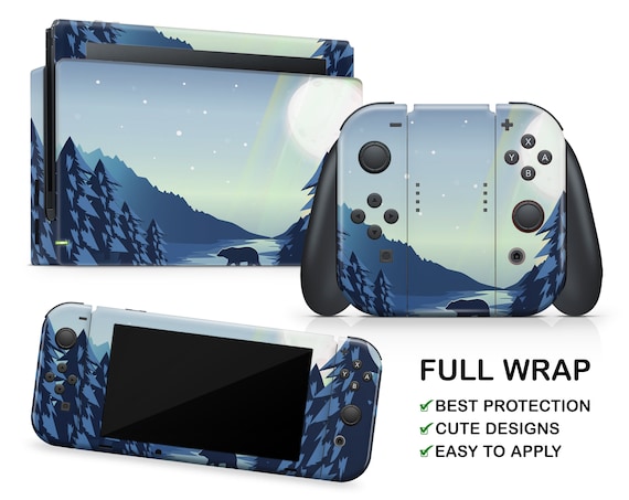 Blue Moonlight Night Nintendo Switch Skin Mountains Landscape | Etsy