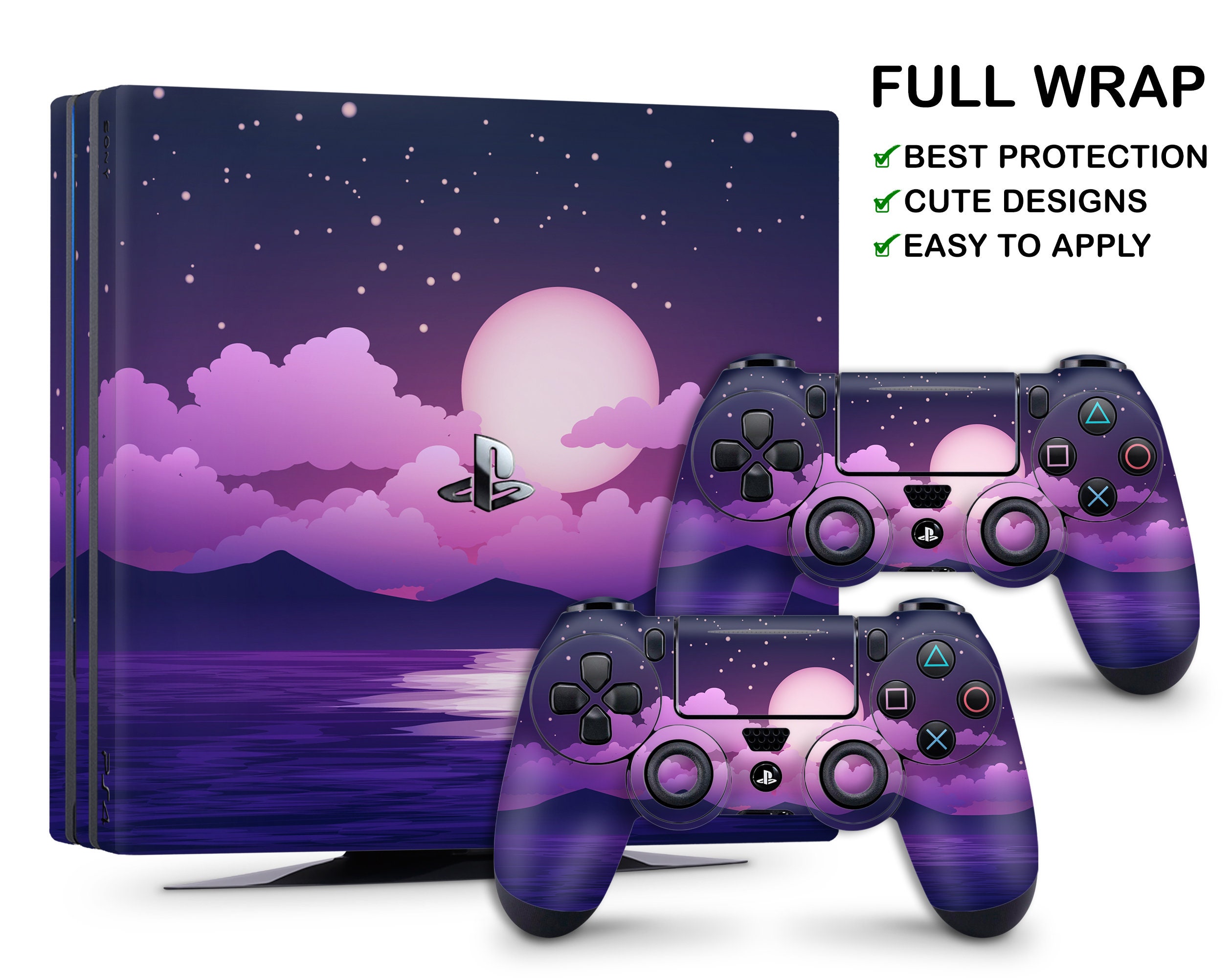 PS5 Deep Night Sticker Playstation 4 Pro Starlight Violet Sky Skin ...