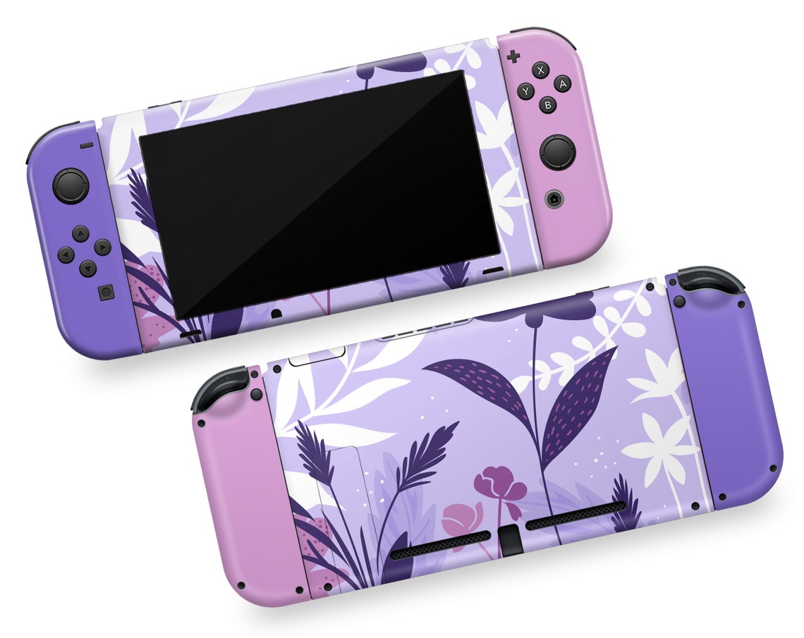 Violet Floral Pattern Nintendo Switch Vinyl Sticker Pink & - Etsy