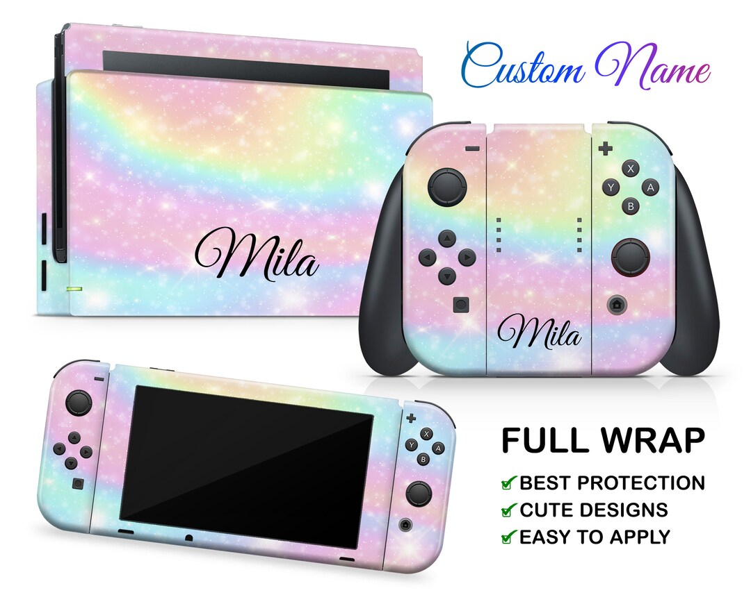 Nintendo Switch 2 Custom Name Colorful Rainbow Nintendo Switch Vinyl ...