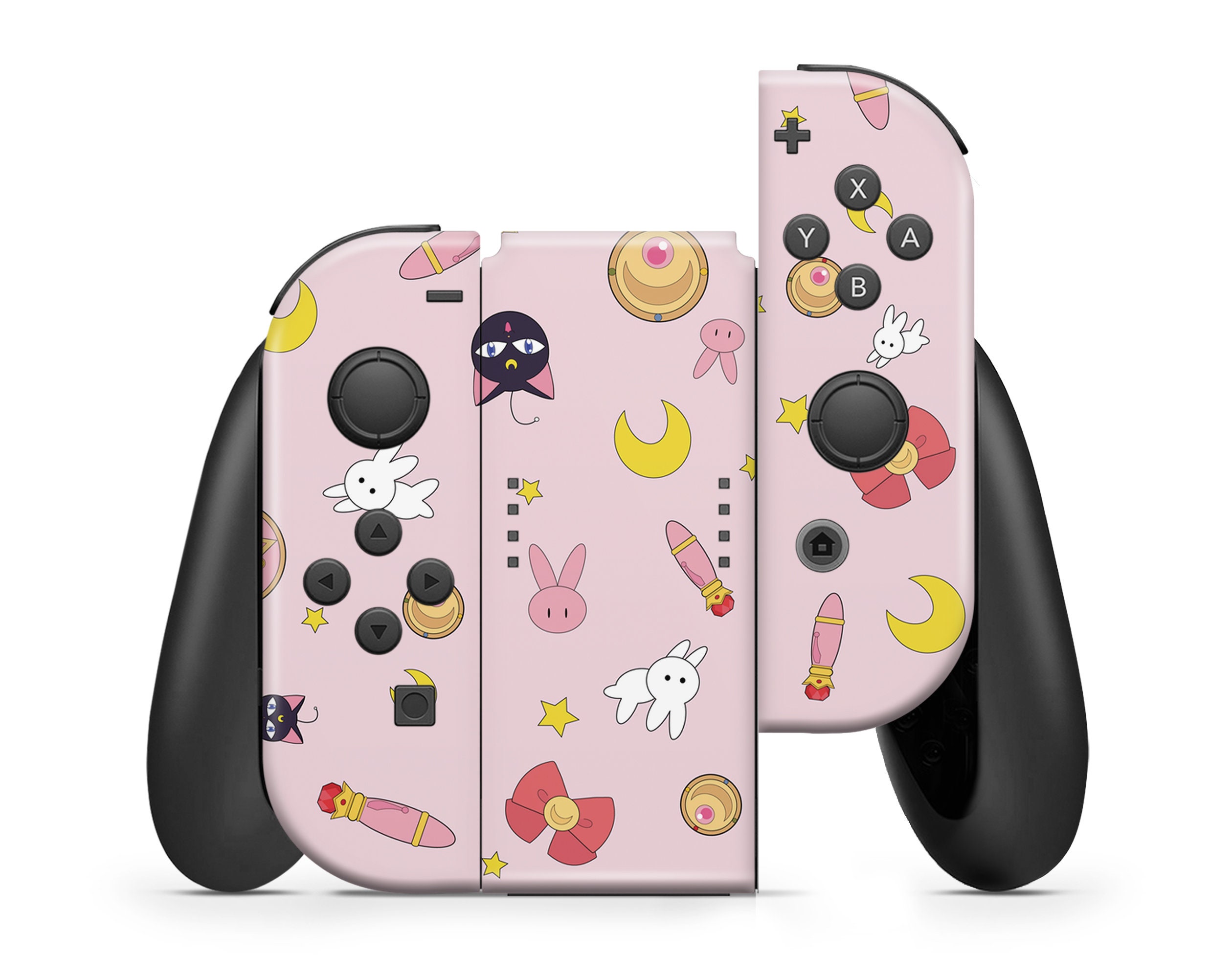 Anime Pattern Nintendo Switch Vinyl Sticker Cute Kawaii Anime Moon Girl ...
