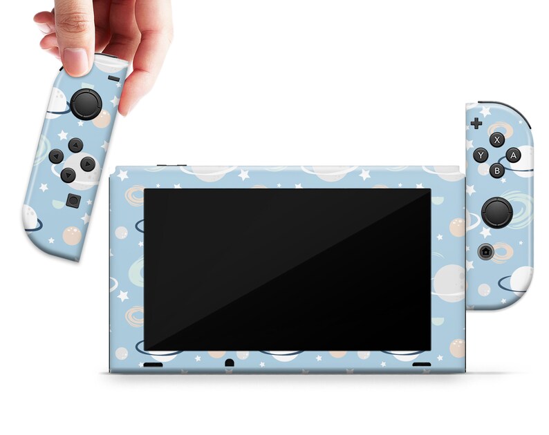 Cute Planets Pattern Nintendo Switch Vinyl Light Blue Skin | Etsy