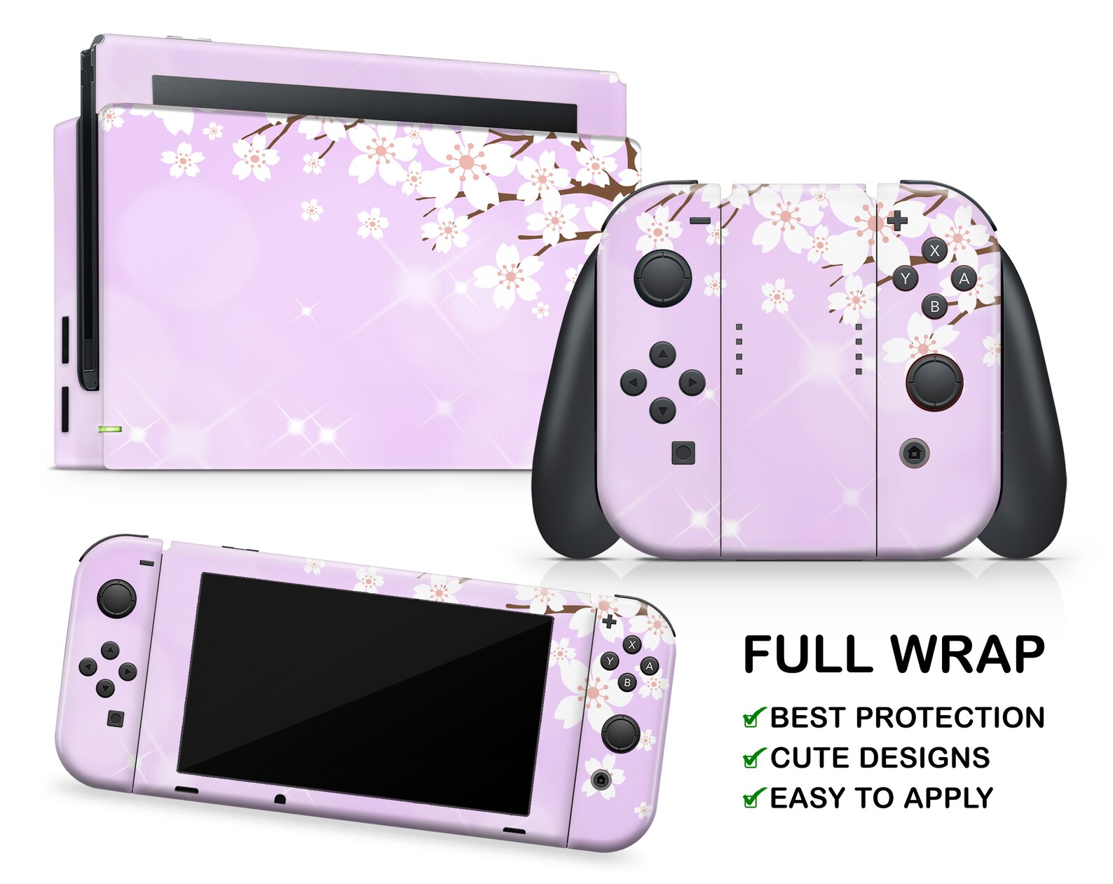 Light Pink Pattern Nintendo Switch Vinyl Sticker Pink Sakura | Etsy
