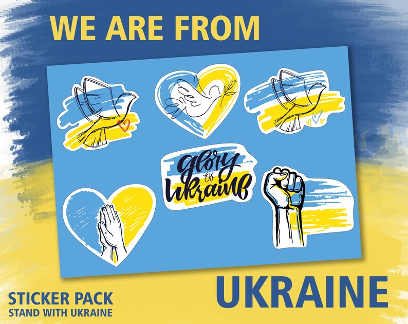 STAND WITH UKRAINE Stickers Support Ukraine Vinyl Sticker Pack - Etsy