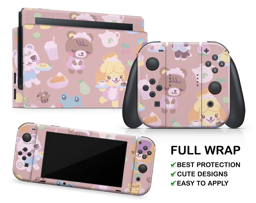 Animal Crossing New Horizons Nintendo Switch Vinyl Skin Pastel Pink ...