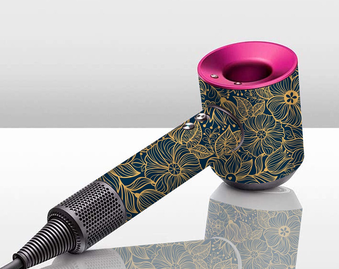 Dyson Floral Gold Mandala Pattern Vinyl Skin Hair Dryer Gold Leaves ...