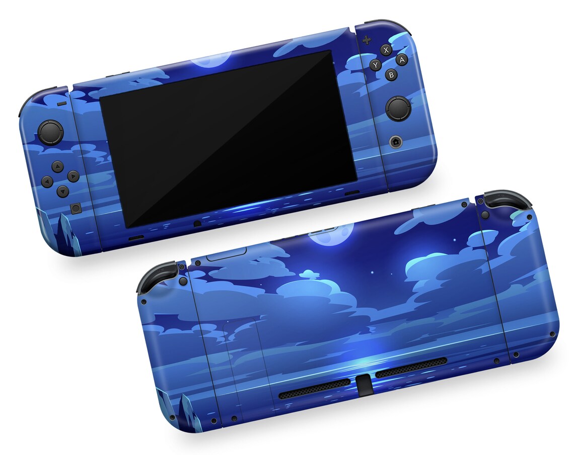 Deep Blue Night Nintendo Switch Skin Cloudy Pattern Joy Cons - Etsy