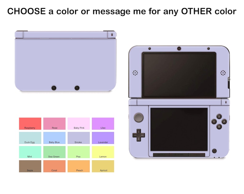 Solid Pastel Colors Nintendo 3DS XL Skin Custom Multi-color | Etsy