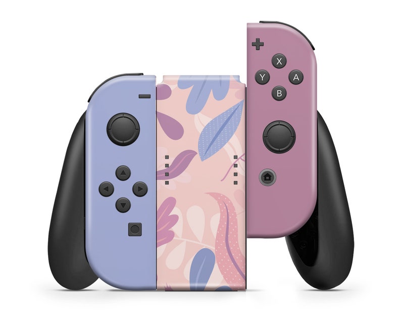 Pink Floral Pattern Nintendo Switch Vinyl Sticker Violet & Purple Color ...
