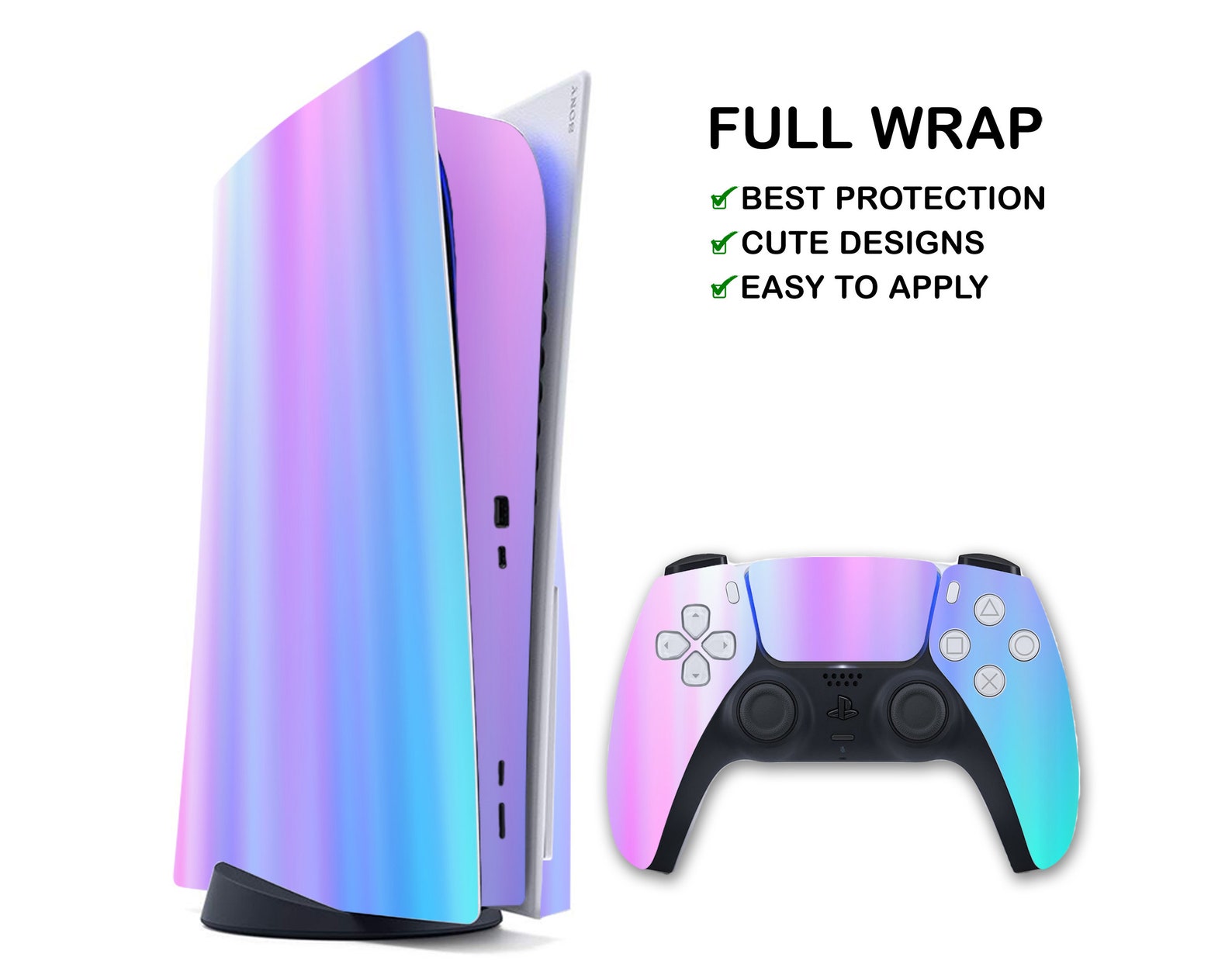Rainbow PS4 Pro Colorful Liquid Acrylic Skin PS5 Rose Pink | Etsy