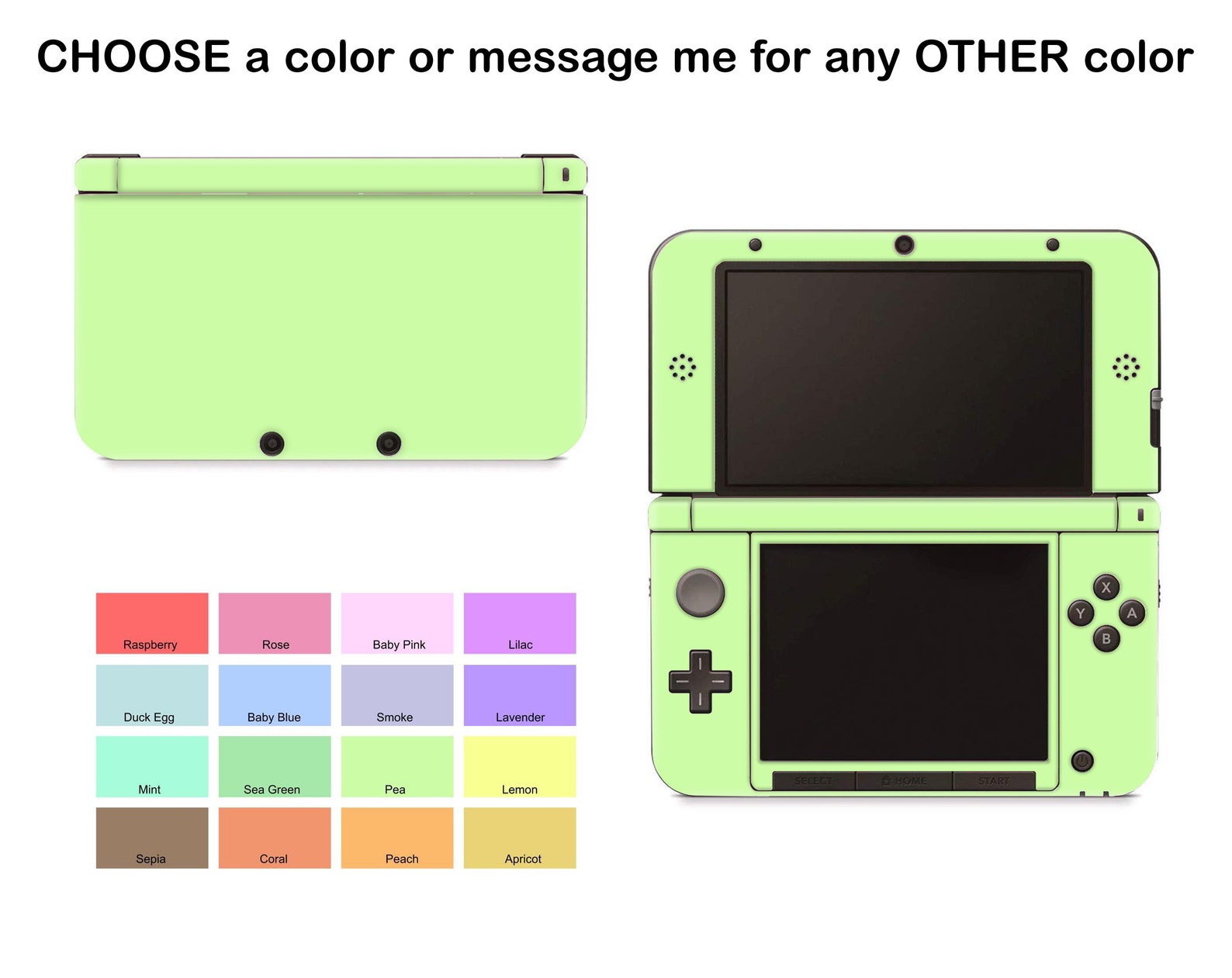 Solid Pastel Colors Nintendo 3DS XL Skin Custom Multi-color | Etsy