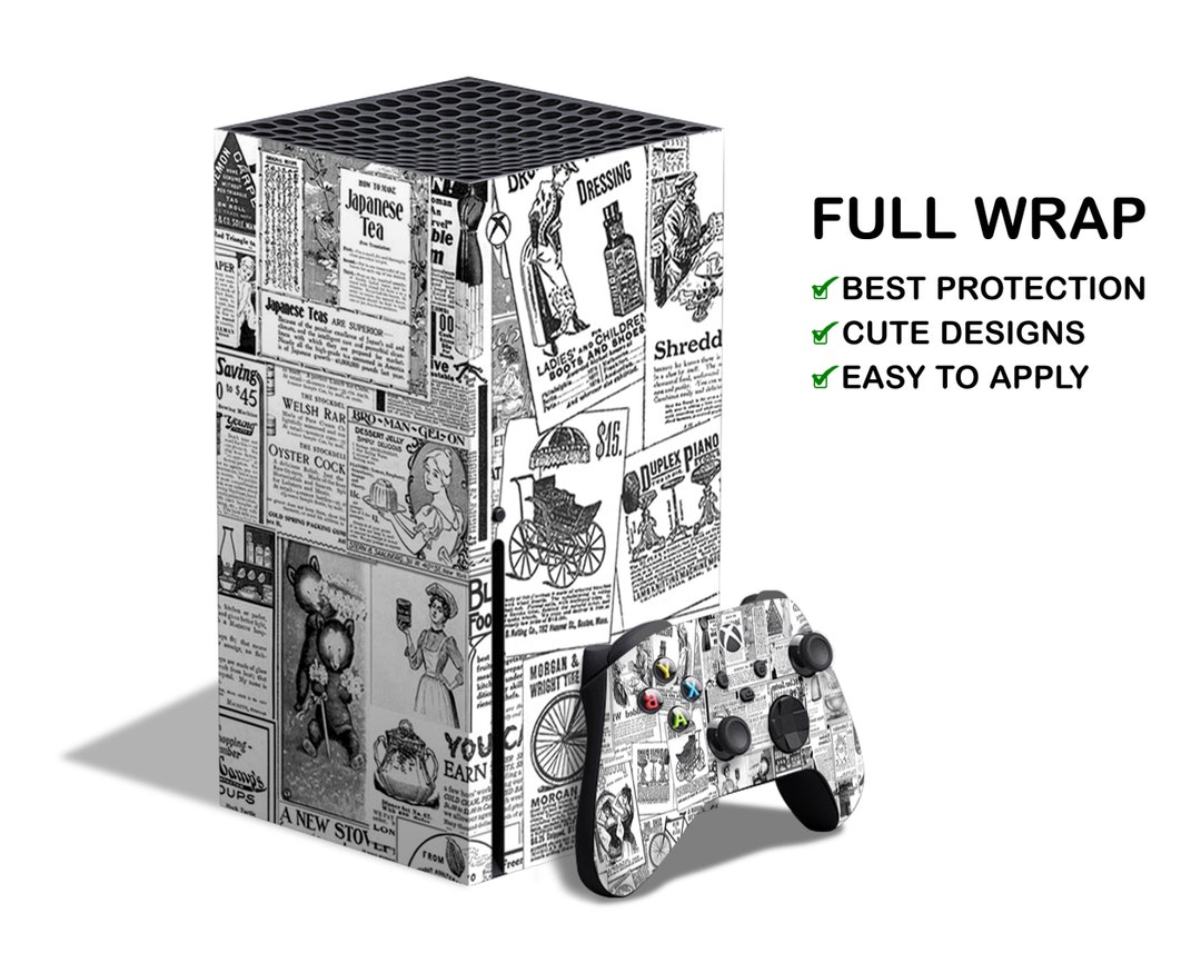 Retro Newspaper Magazines Xbox One X Skin Xbox One S Retro Stickers ...