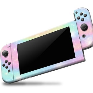 Colorful Rainbow Nintendo Switch Vinyl Sticker Violet Sparkles Joy Cons Vinyl Skin Blue Pink ...
