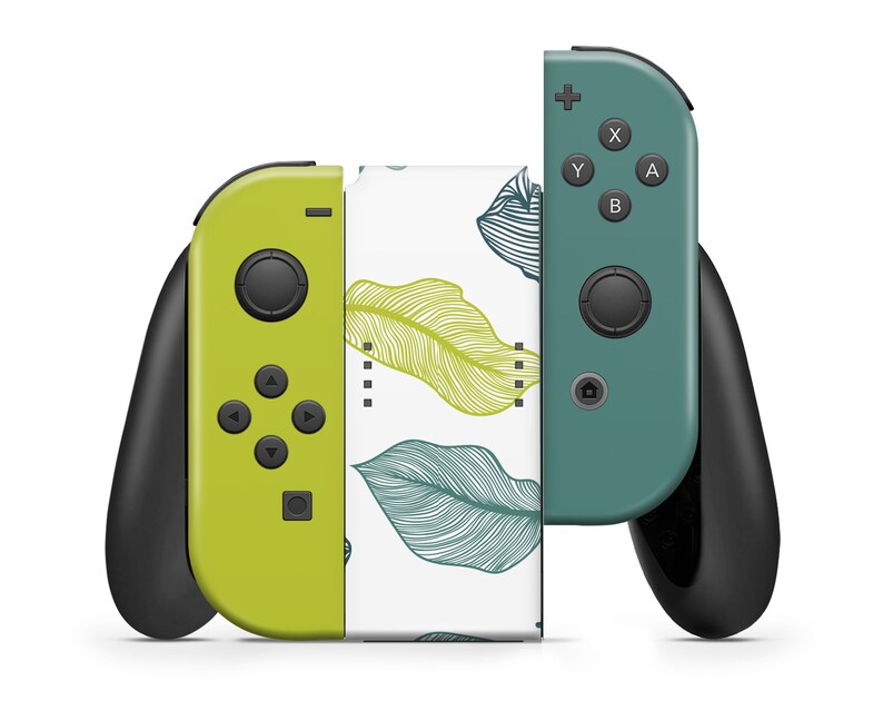 Leaves Pattern Nintendo Switch Vinyl Sticker Green Yellow - Etsy