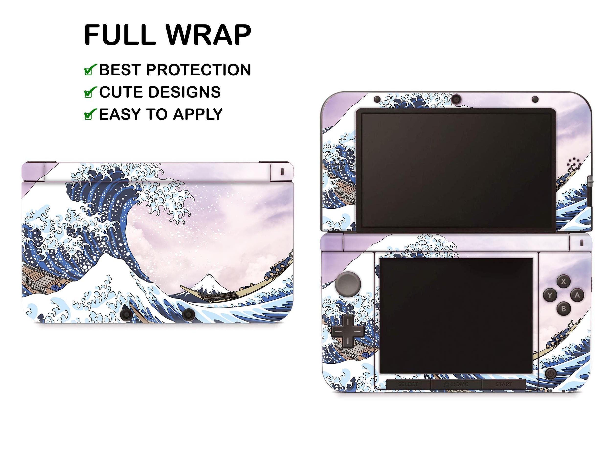 Cartoon Ocean Wave Pattern Nintendo 3DS XL Vinyl Skin Violet Clouds Sky ...