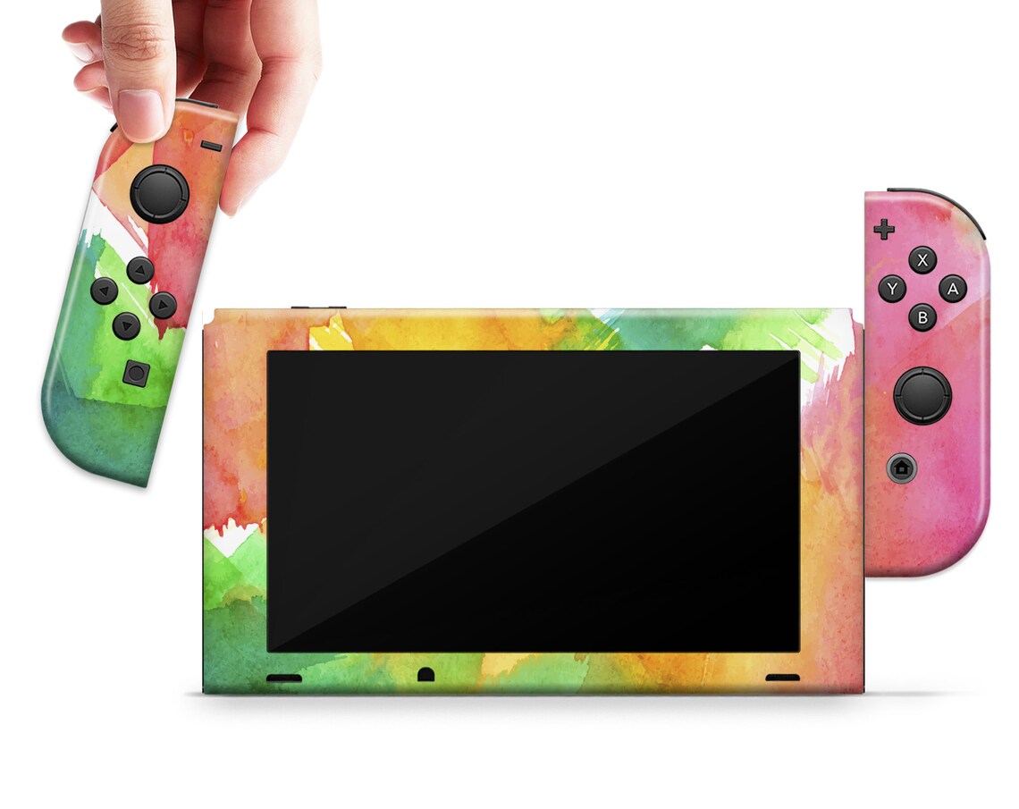 Acrylic Painting Nintendo Switch Vinyl Sticker Colorful Liquid | Etsy