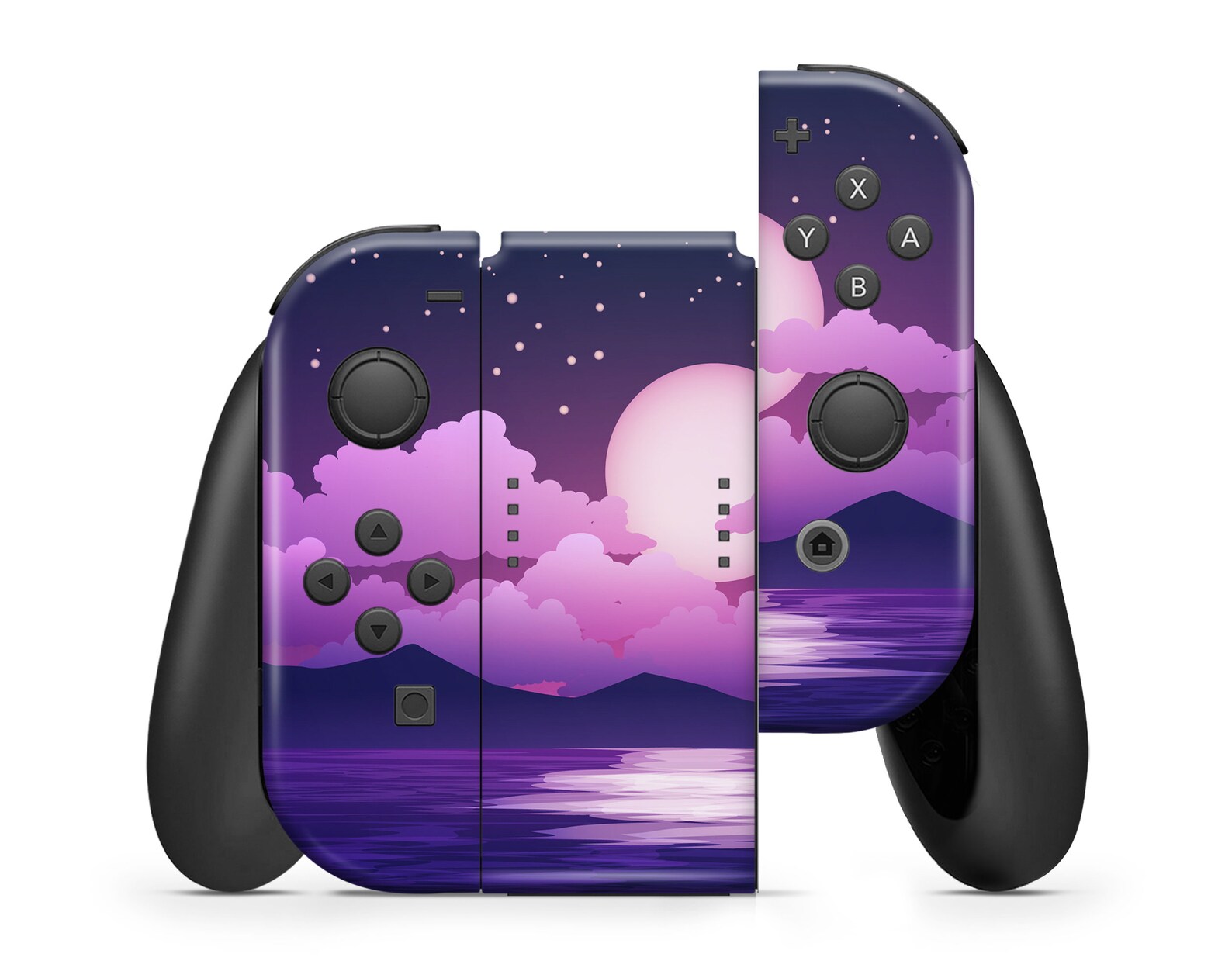 Violet Moonlight Night Nintendo Switch Skin Cloudy Pattern Joy | Etsy