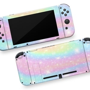 Colorful Rainbow Nintendo Switch Vinyl Sticker Violet Sparkles Joy Cons ...
