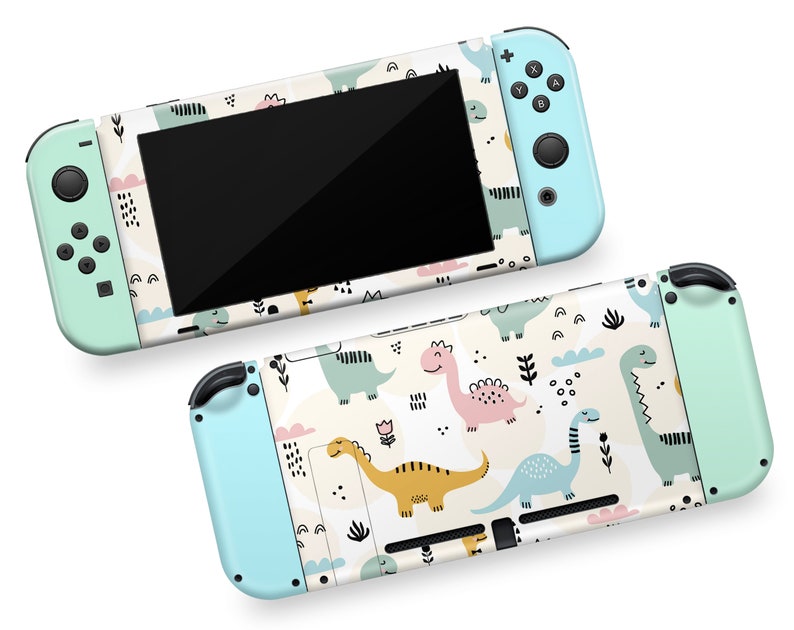 Green Dinosaurs Pattern Nintendo Switch Vinyl Skin Dino Switch - Etsy