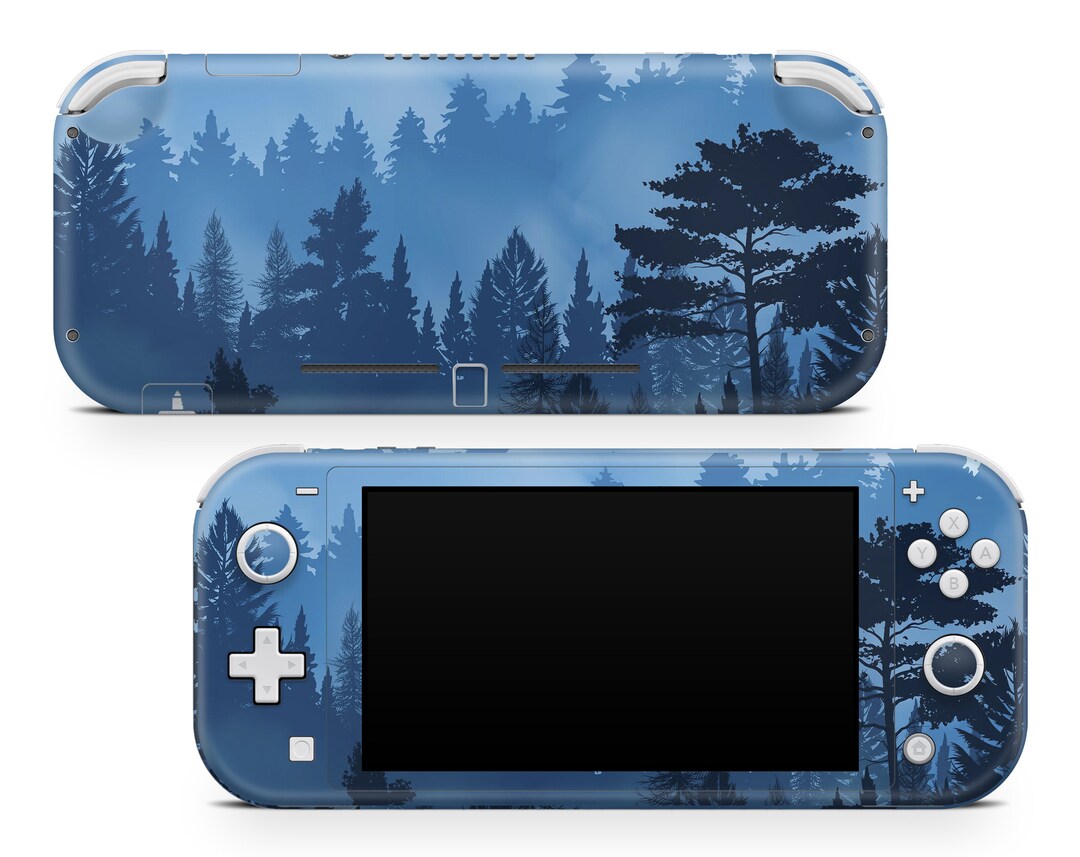 Deep Blue Moonlight Sky Nintendo Switch Lite Vinyl Skin Foggy Forest ...