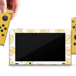 Yellow Leaves Pattern Nintendo Switch Vinyl Sticker Yellow Solid Colors ...