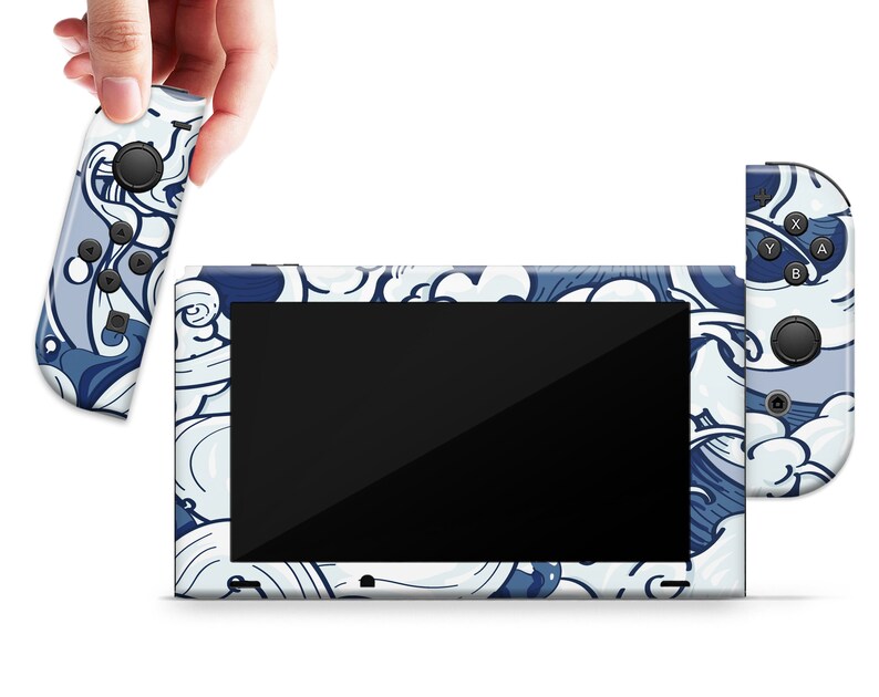 Ocean Waves Pattern Nintendo Switch Skin Blue Abstract Decal - Etsy