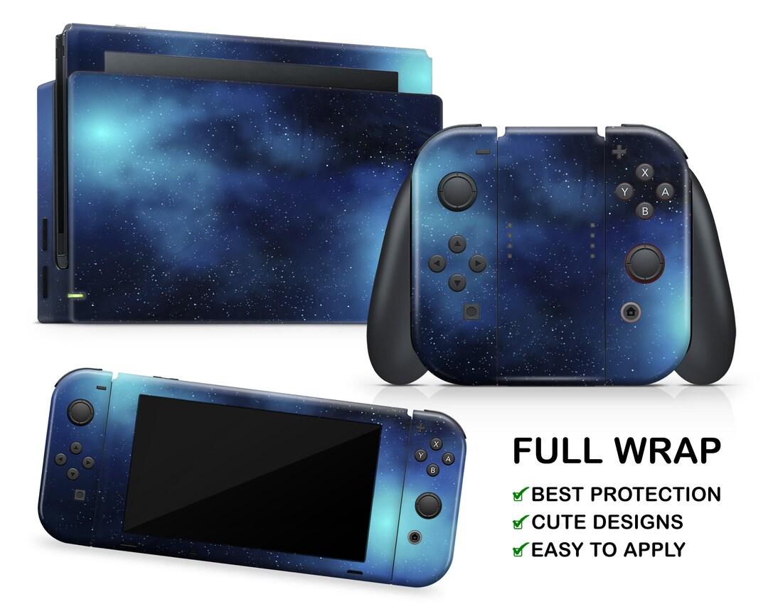 Blue Moonlight Night Nintendo Switch Skin Sky Pattern Joy Cons Sticker ...