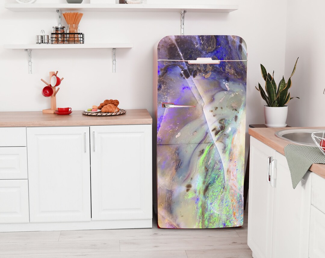 Colorful Abalone Shell Marble Refrigerator Skin Holographic Fridge ...