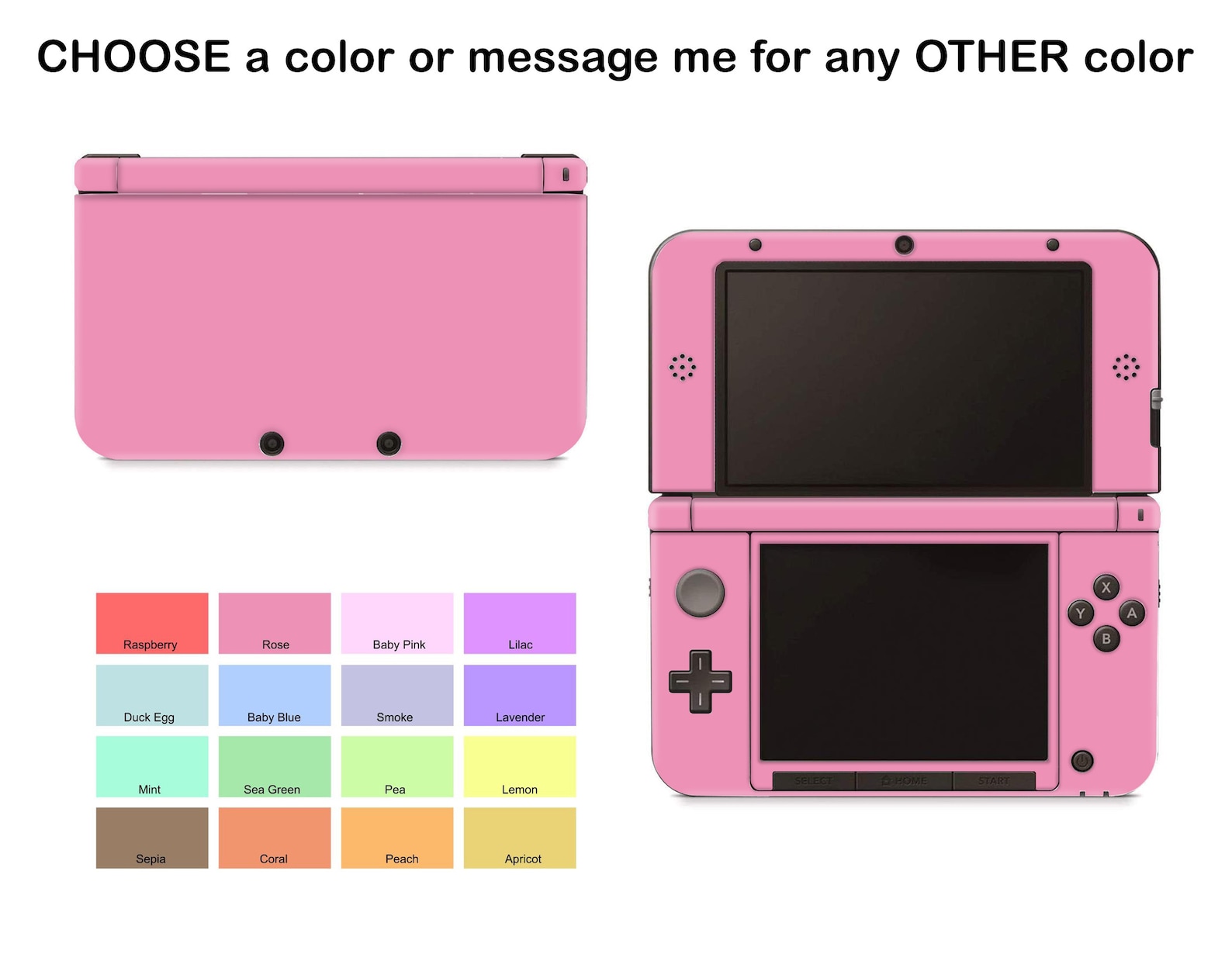 Solid Pastel Colors Nintendo 3DS XL Skin Custom Multi-color - Etsy ...