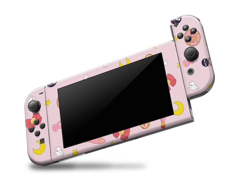 Anime Pattern Nintendo Switch Vinyl Sticker Cute Kawaii Anime Moon Girl ...