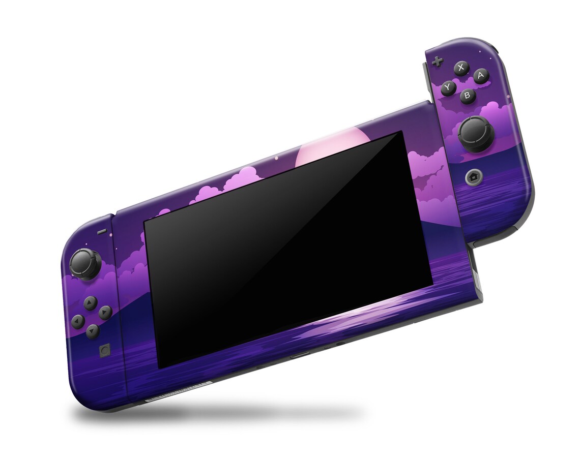 Violet Moonlight Night Nintendo Switch Skin Cloudy Pattern Joy | Etsy