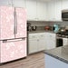 Pastel Pink Floral Pattern Refrigerator Skin Flowers Abstract Fridge ...