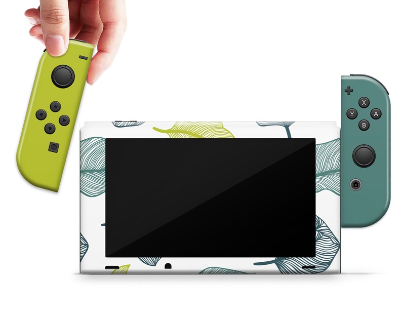 Leaves Pattern Nintendo Switch Vinyl Sticker Green Yellow - Etsy