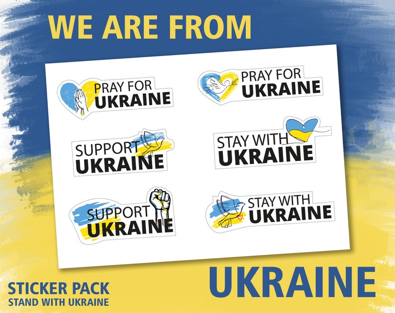 STAND WITH UKRAINE Stickers Support Ukraine Vinyl Sticker Pack - Etsy