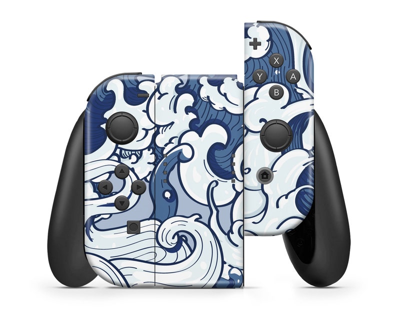 Ocean Waves Pattern Nintendo Switch Skin Blue Abstract Decal - Etsy