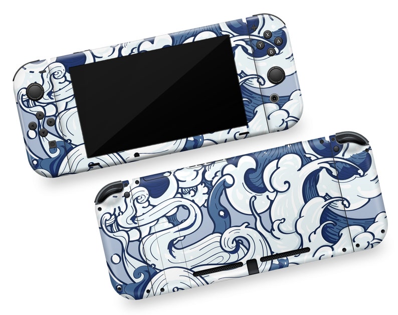 Ocean Waves Pattern Nintendo Switch Skin Blue Abstract Decal - Etsy