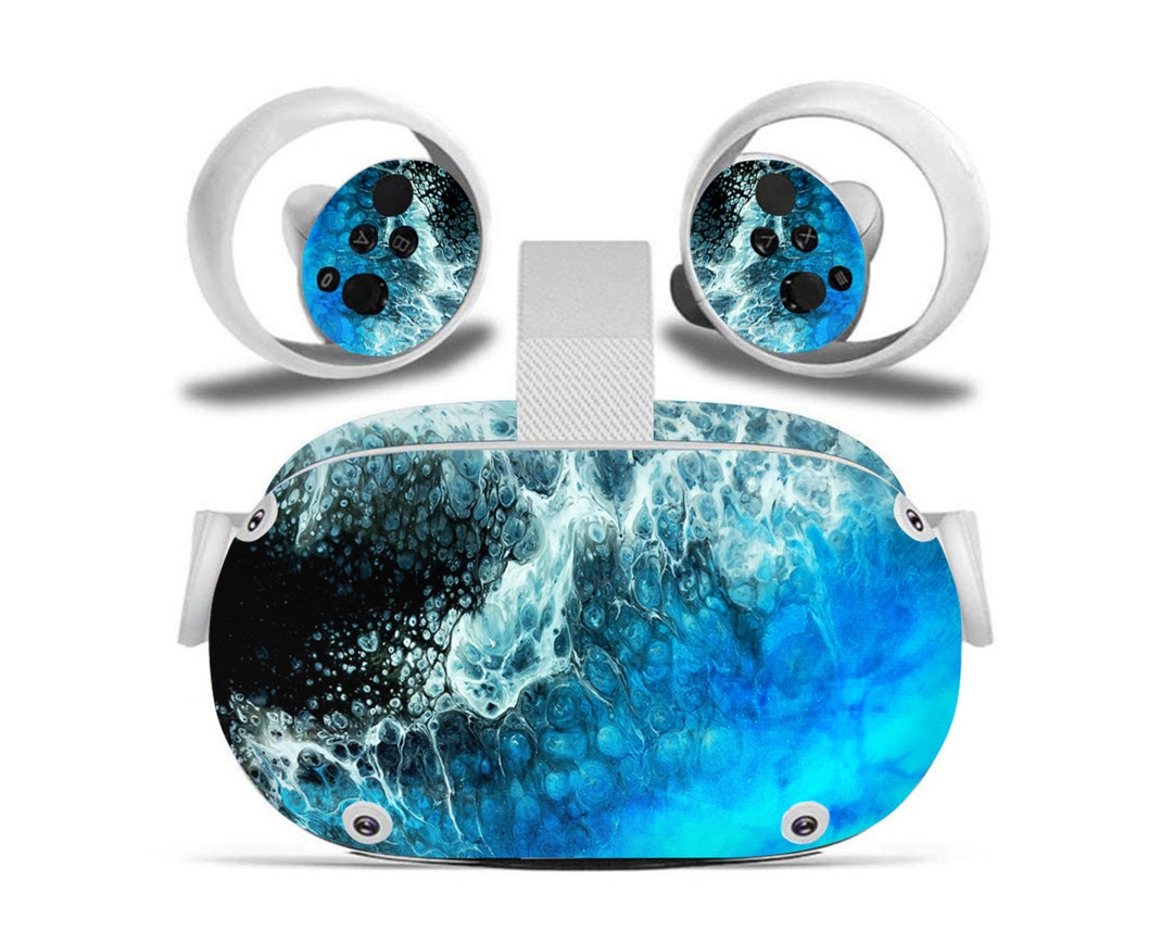 Deep Blue Ocean Waves Oculus Quest 2 Pattern Vinyl Skin Oculus Quest 2 ...