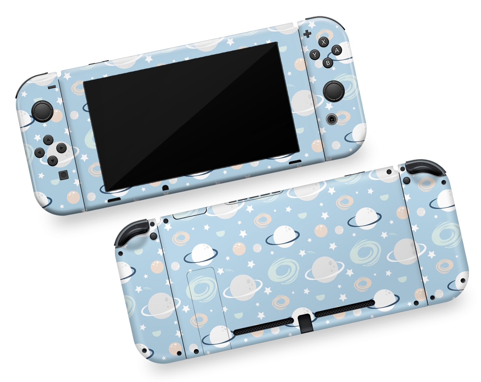 Cute Planets Pattern Nintendo Switch Vinyl Light Blue Skin | Etsy