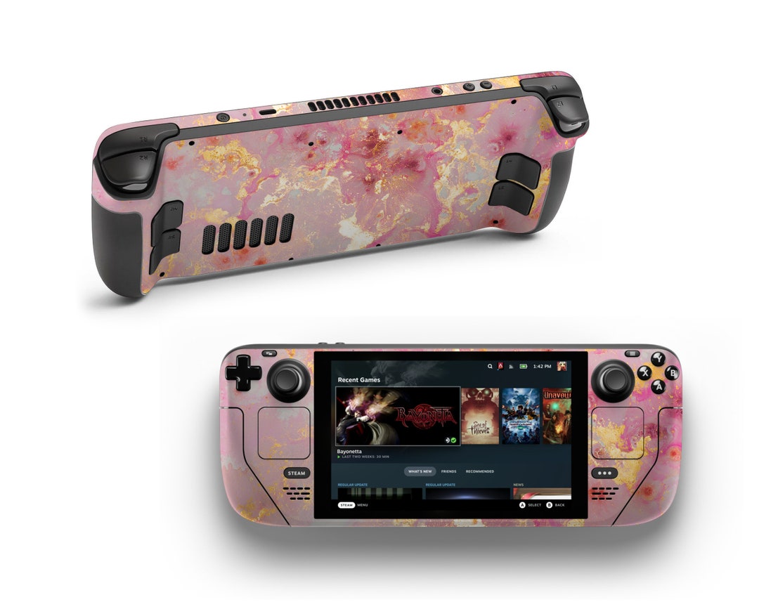 Pink Gold Pattern Steam Deck Vinyl Skin Colorful Marble Gaming - Etsy