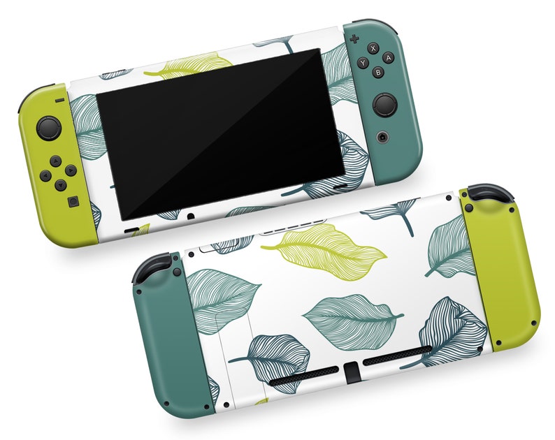 Leaves Pattern Nintendo Switch Vinyl Sticker Green Yellow - Etsy
