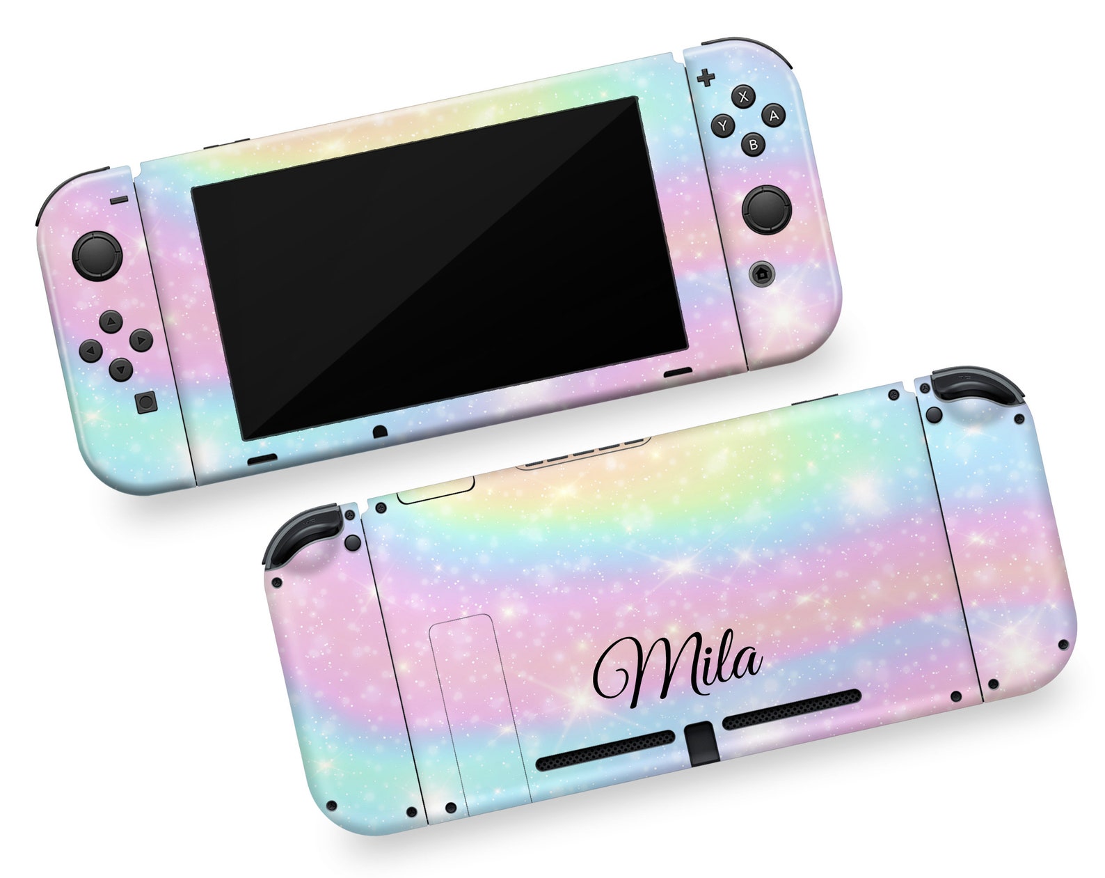 Custom Name Colorful Rainbow Nintendo Switch Vinyl Skin Violet | Etsy