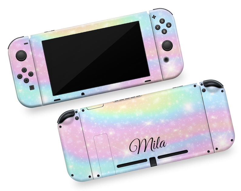 Custom Name Colorful Rainbow Nintendo Switch Vinyl Skin Violet | Etsy