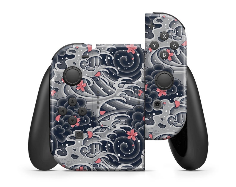 Dark Abstract Waves Nintendo Switch Vinyl Skin Pink Floral - Etsy