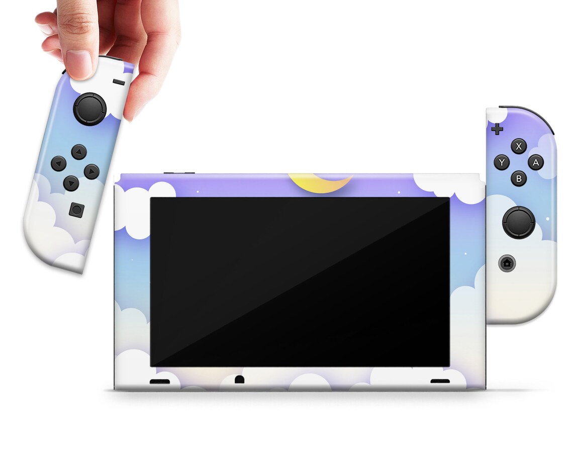 Blue Sky Nintendo Switch Skin Cartoon Clouds Gamers Joycons | Etsy