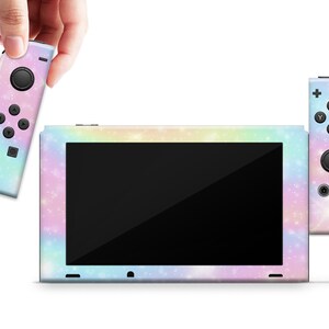 Colorful Rainbow Nintendo Switch Vinyl Sticker Violet Sparkles Joy Cons ...