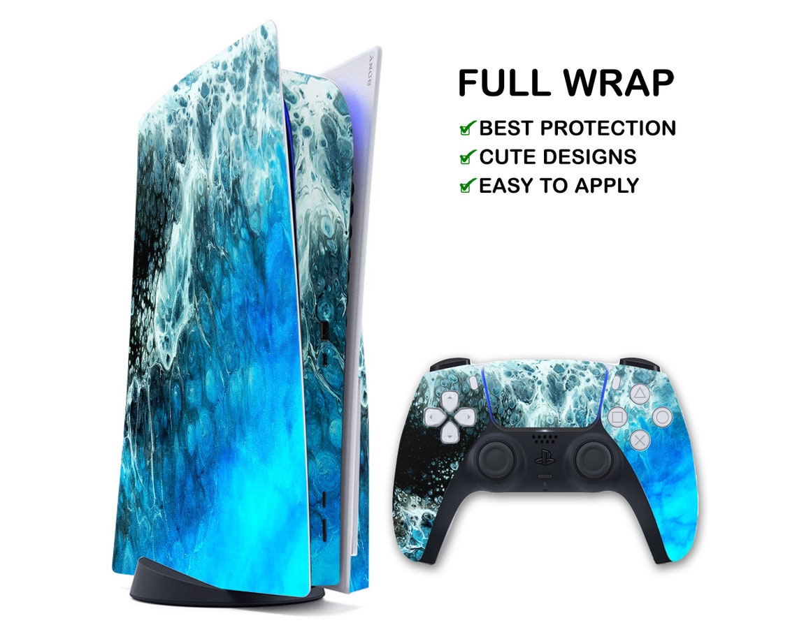 PS5 Playstation 4 Pro Liquid Acrylic Skin PS5 Deep Blue | Etsy