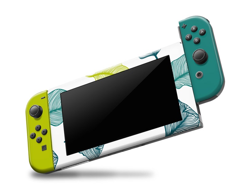 Leaves Pattern Nintendo Switch Vinyl Sticker Green Yellow - Etsy