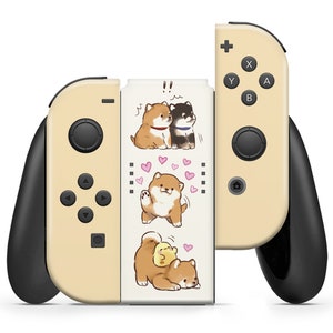 Cute Puppies Shiba Inu Nintendo Switch Vinyl Skin Beige Pastel Solid ...